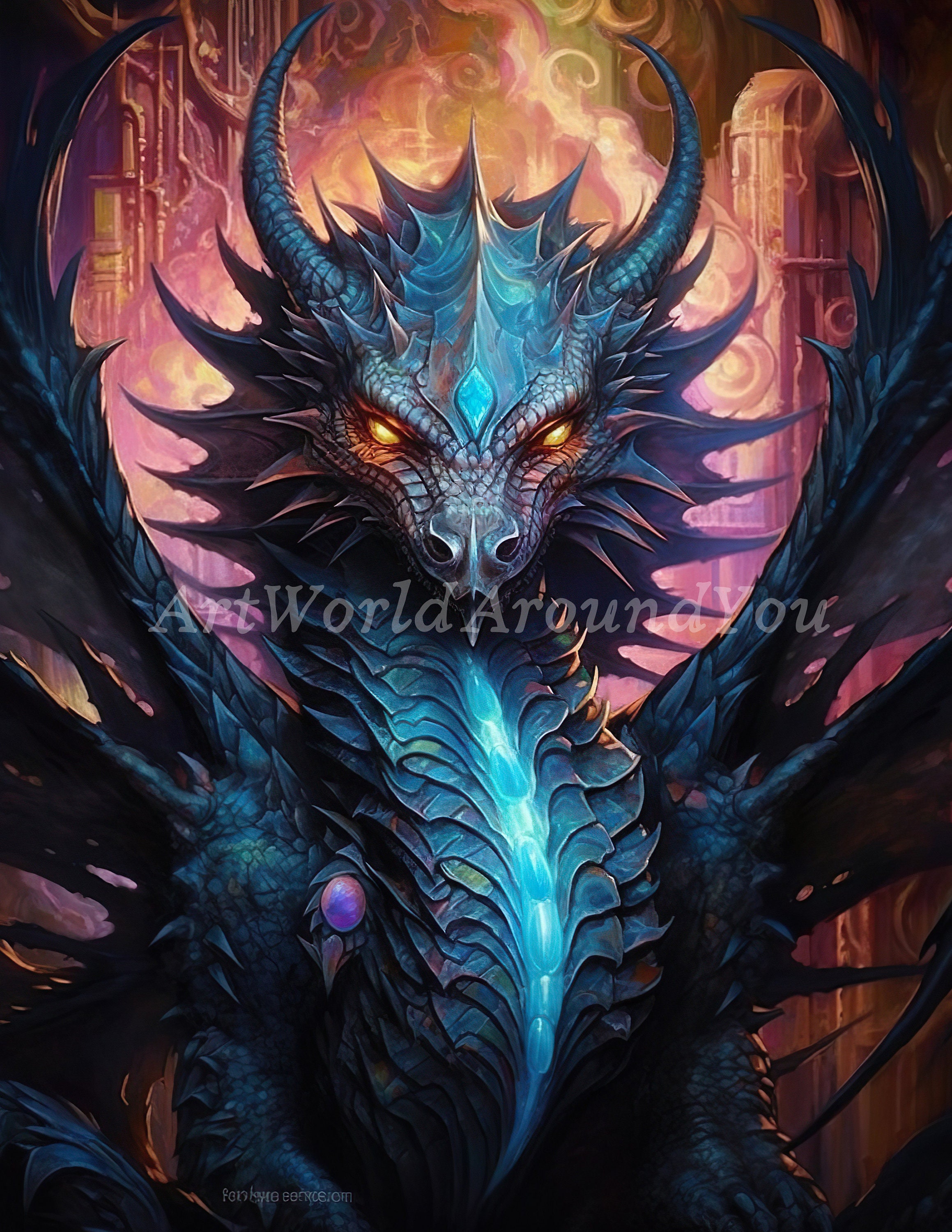 Dragon Album Cover Poster Digital Image Instant Downloadable Download ...