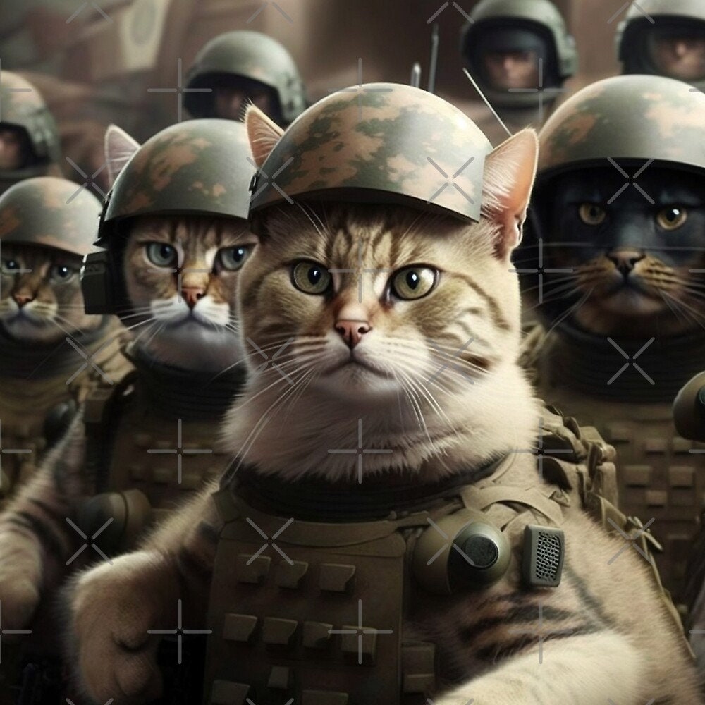 Download Digital PNG File Cat Soldiers in Military Uniform for Printing ...