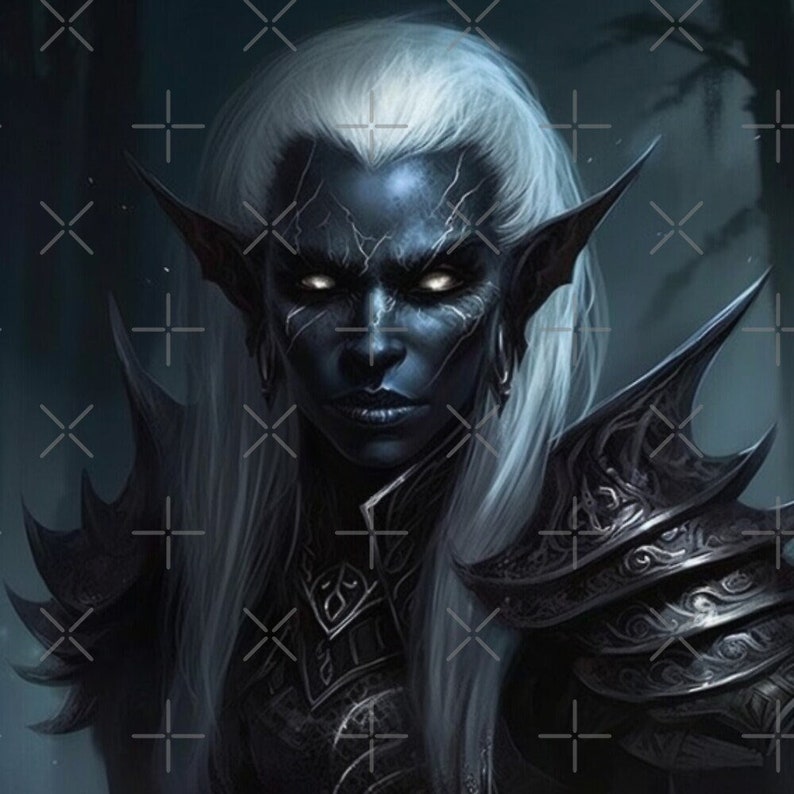 Download Digital Dark Elf Drow Fantasy Art Print Printable - Etsy