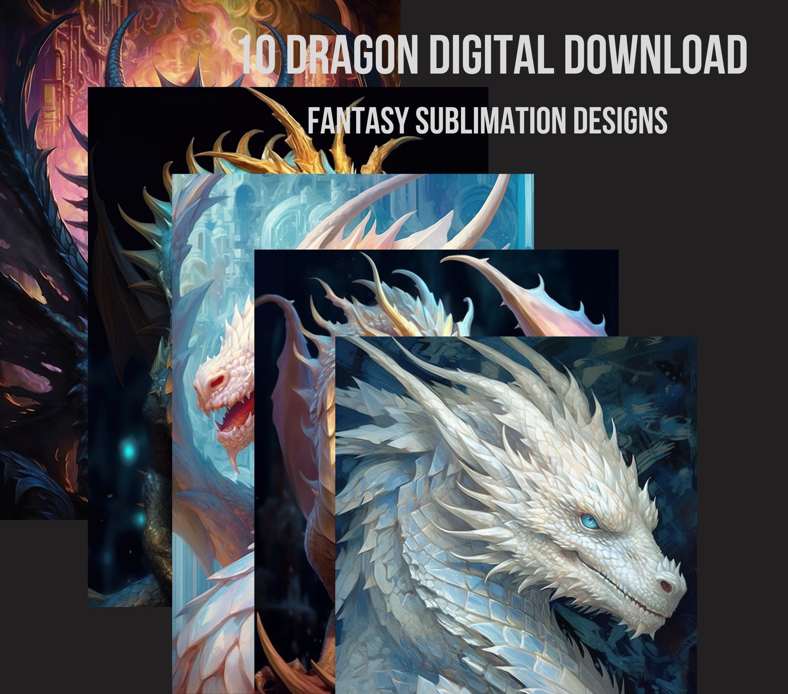 Dragon Album Cover Poster Digital Image Instant Downloadable Download ...