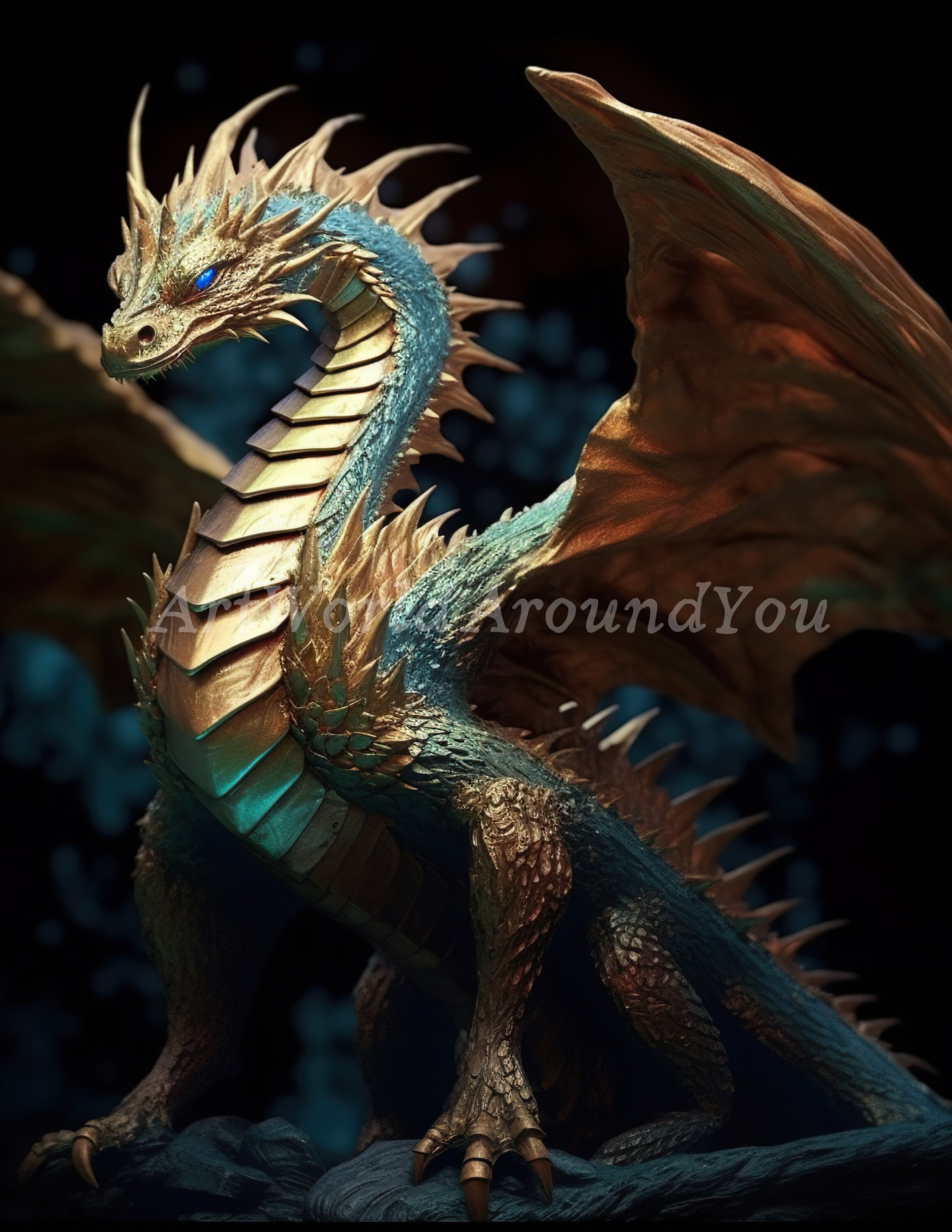 Dragon Album Cover Poster Digital Image Instant Downloadable Download ...