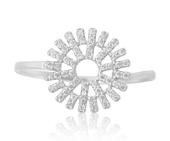 Sun Diamond Ring/ 14k Solid Gold/ Natural Diamonds/ Gift for - Etsy