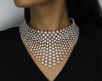 Diamond Waterfall Necklace - Etsy