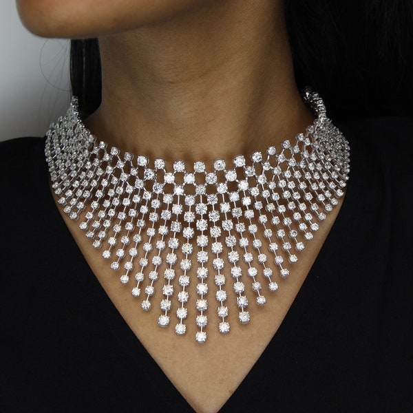 Diamond Waterfall Necklace - Etsy