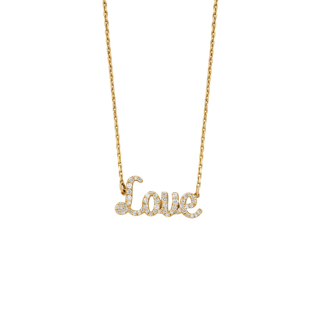 Elegant Love Diamond Necklace: 14k Gold, Sparkling Diamonds ...