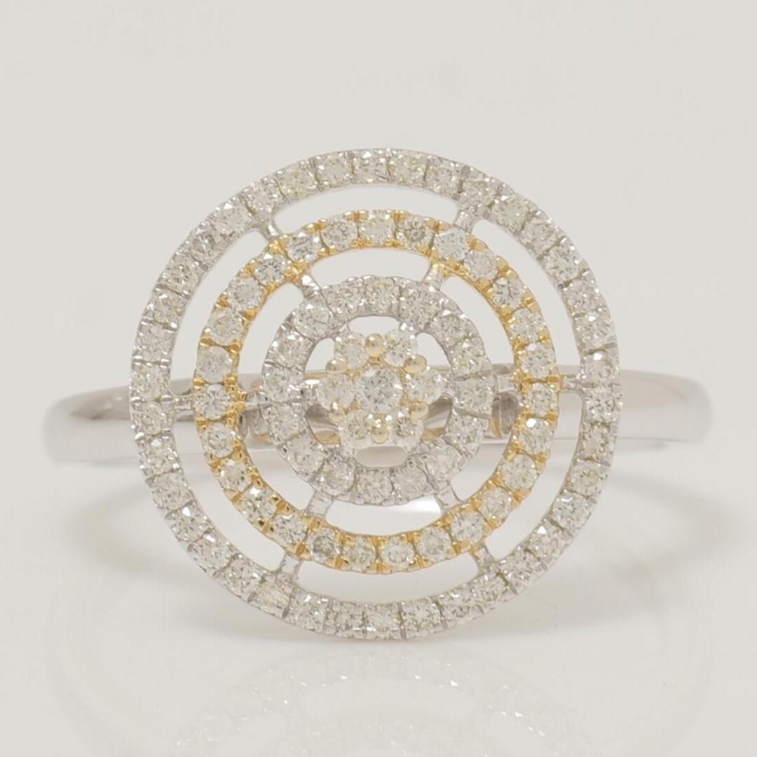 Round Cluster Diamond Ring, 14k Solid Gold, Natural Diamonds ...