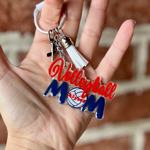 Volleyball Mom Keychain - Etsy