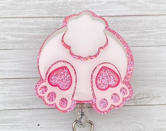 Hopping Easter Bunny Spring Badge Reel - Etsy