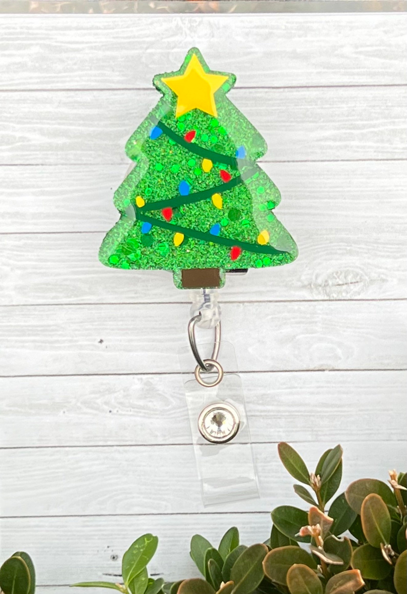 Christmas Tree Badge Reel Charm - Etsy