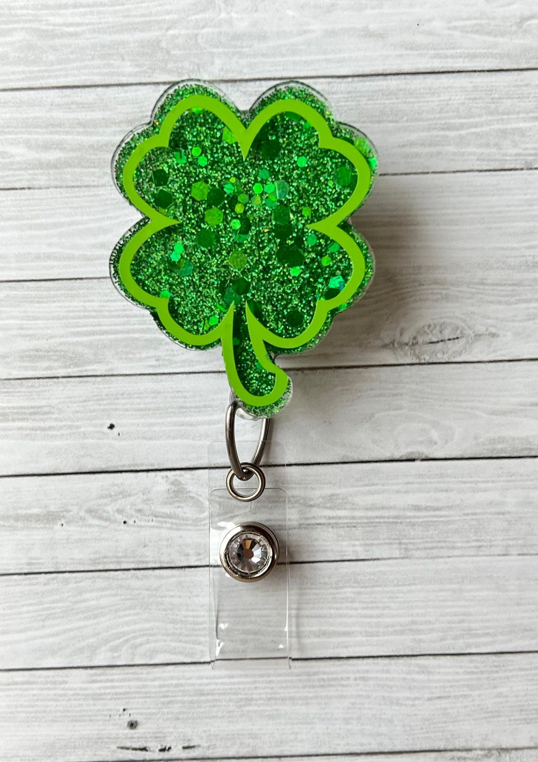 St Patrick's Day Lucky Charm Shamrock Badge Reel - Etsy
