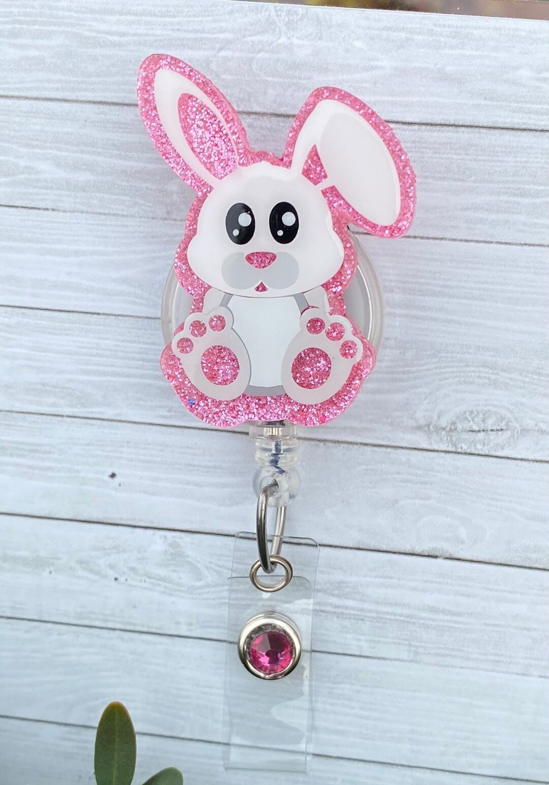 Cute Easter Bunny Badge Reel Charm - Etsy