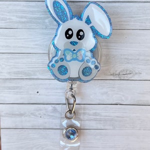 Cute Easter Bunny Badge Reel Charm - Etsy