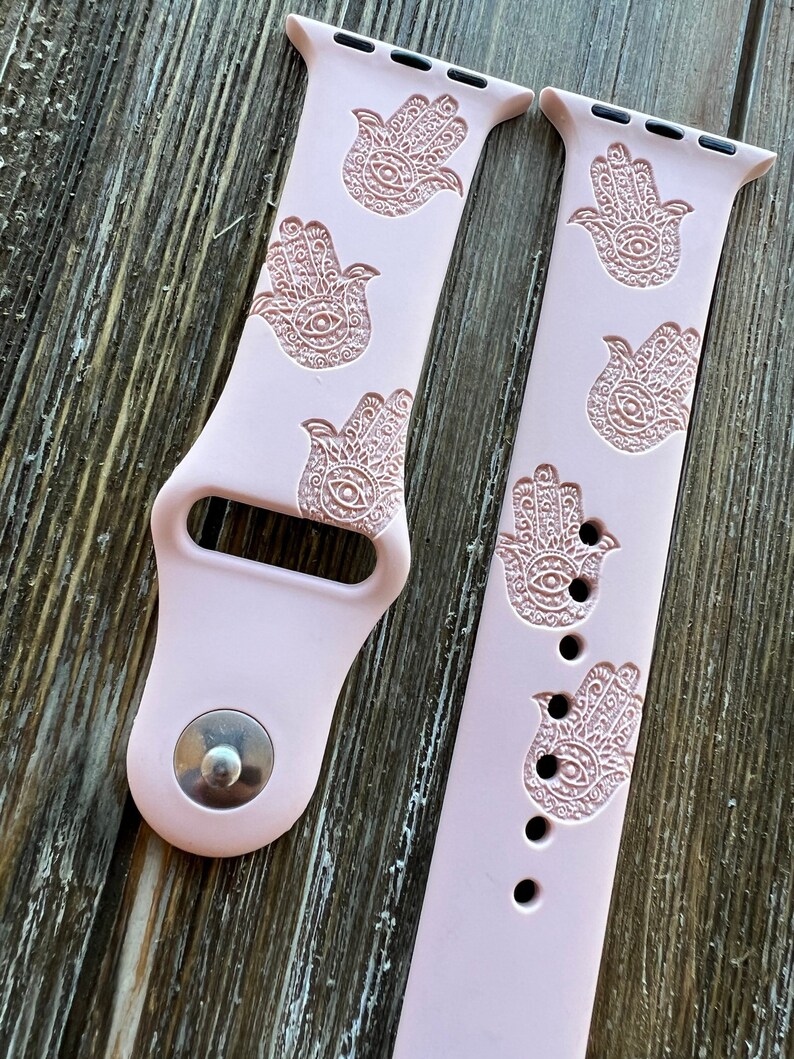 Hamsa Hand Engraved Watch Strap Compatible With Apple Watch - Etsy