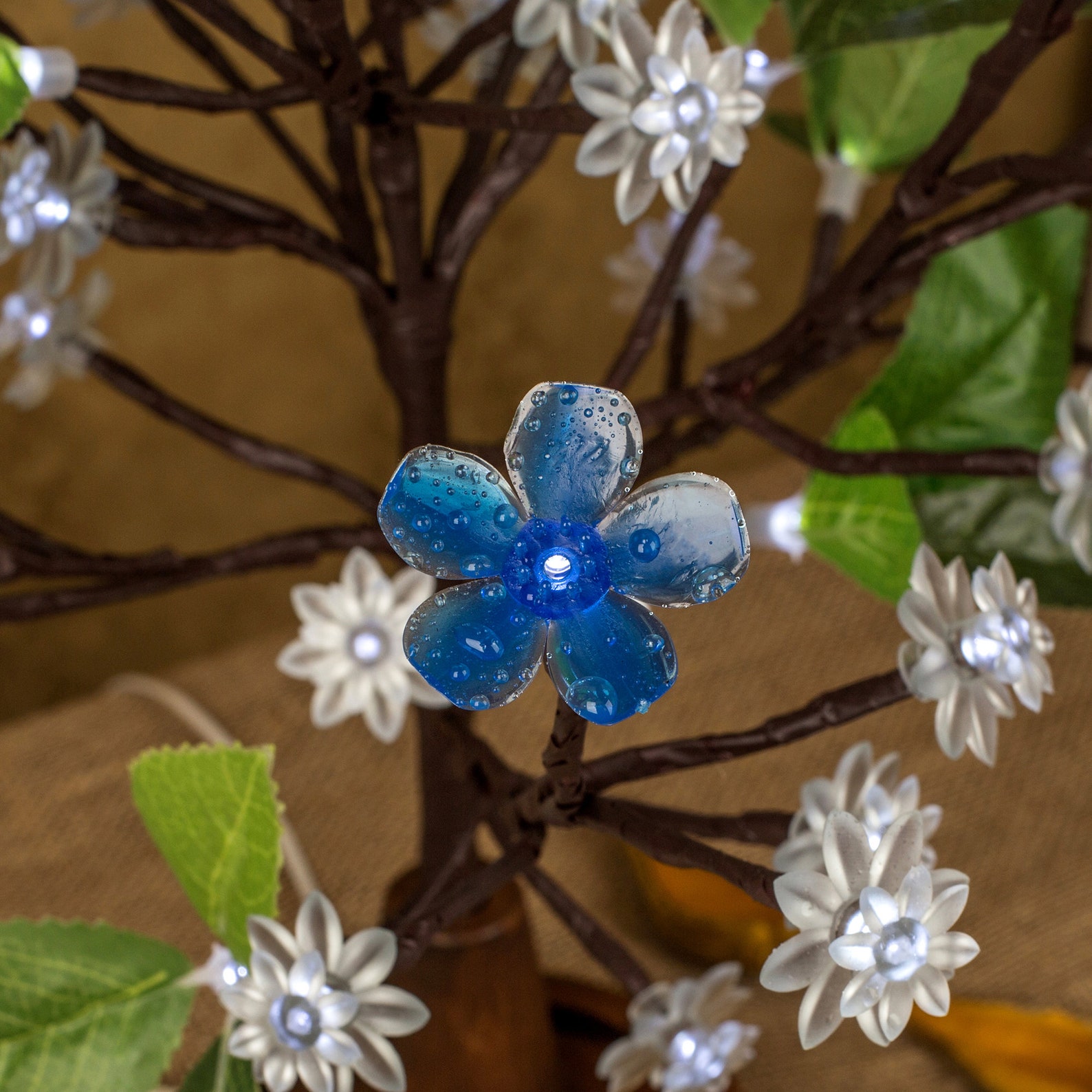 LED Fairy Tree Lamp: Blue Flower Night Light With Bees - Etsy