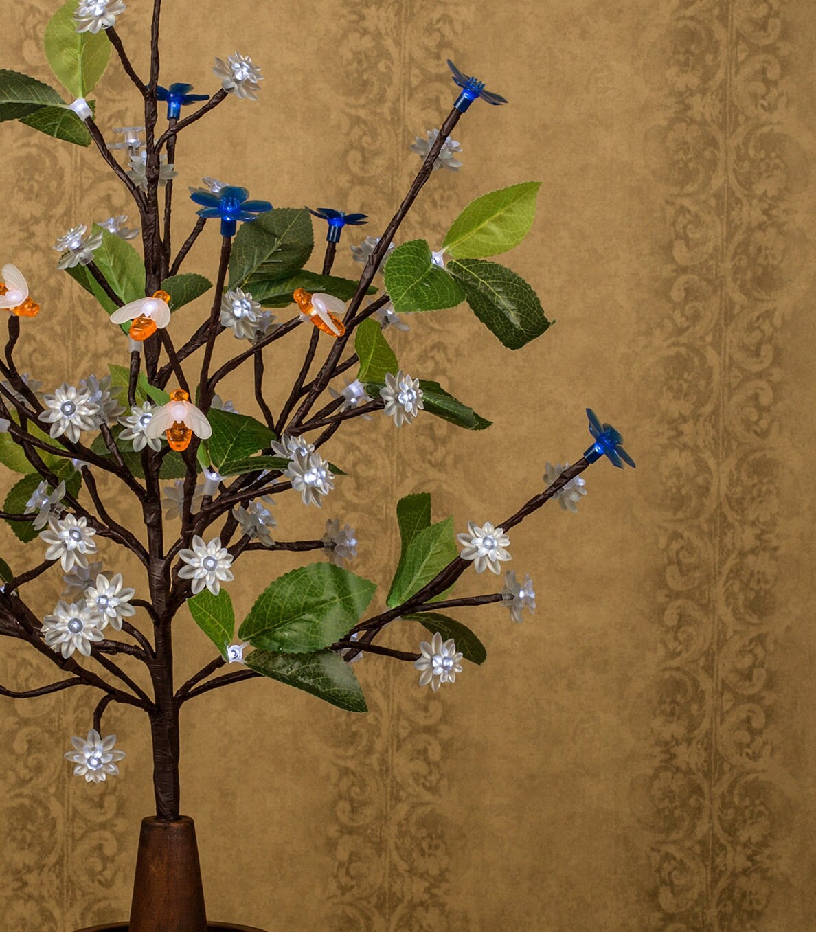 LED Fairy Tree Lamp: Blue Flower Night Light With Bees - Etsy
