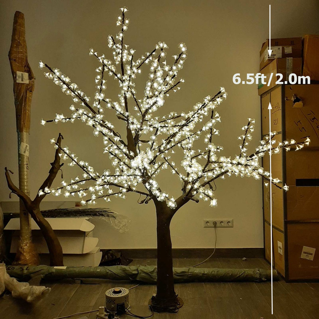LED Cherry Blossom Tree: 6.5ft Warm White Sakura, Outdoor Garden Decor ...