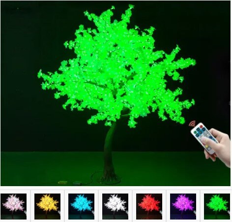 Outdoor LED Artificial Maple Leaf Tree Light . 9.8ft/3.0m Glow Color ...