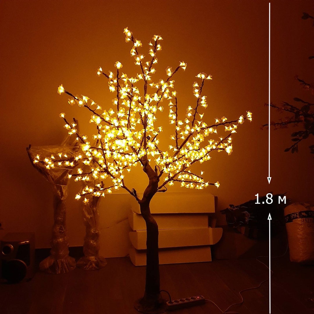 6.0ft/1.8m LED Cherry Tree 646pcs Leds Yellow Sakura Outdoor/indoor Use ...