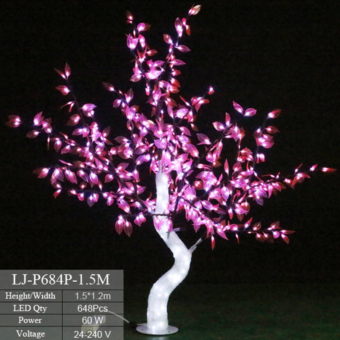 5ft LED Crystal Light Cherry Blossom Tree 648 Leds - Etsy