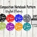 Composition Notebook Digital Papers-free Composition LABEL & SVG ...