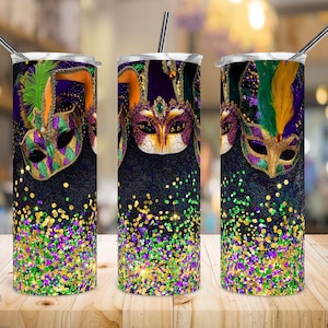 20 Oz Skinny Tumbler Sublimation Design, Mardi Gras Tumbler, Shrove Fat ...