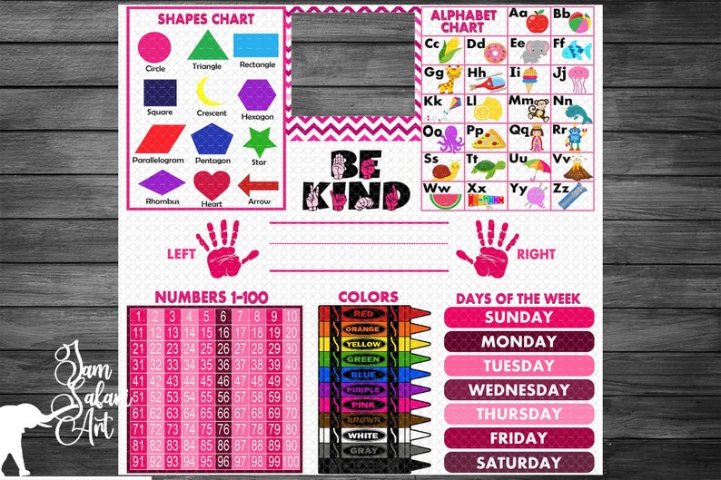 Personalized Learning Pillow Template Baby Girl Pre-k - Etsy