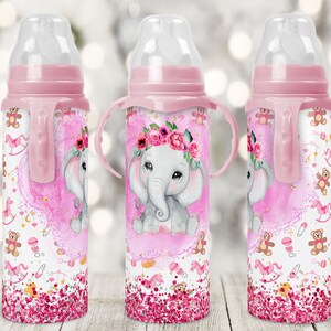 Baby Girl Sublimation Bundle-20 Oz Skinny Tumbler, 8 Oz Baby Bottle, 12 ...