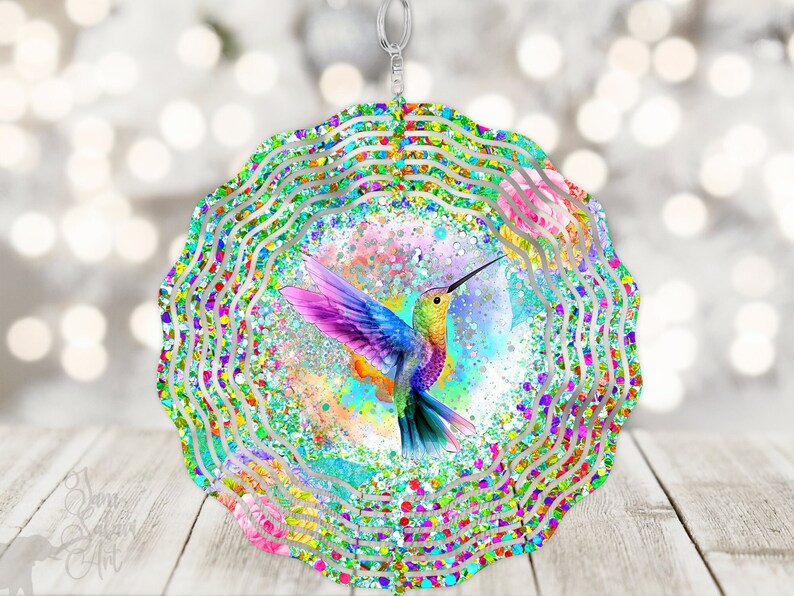 Hummingbird Wind Spinner Sublimation Template Wind Spinners - Etsy