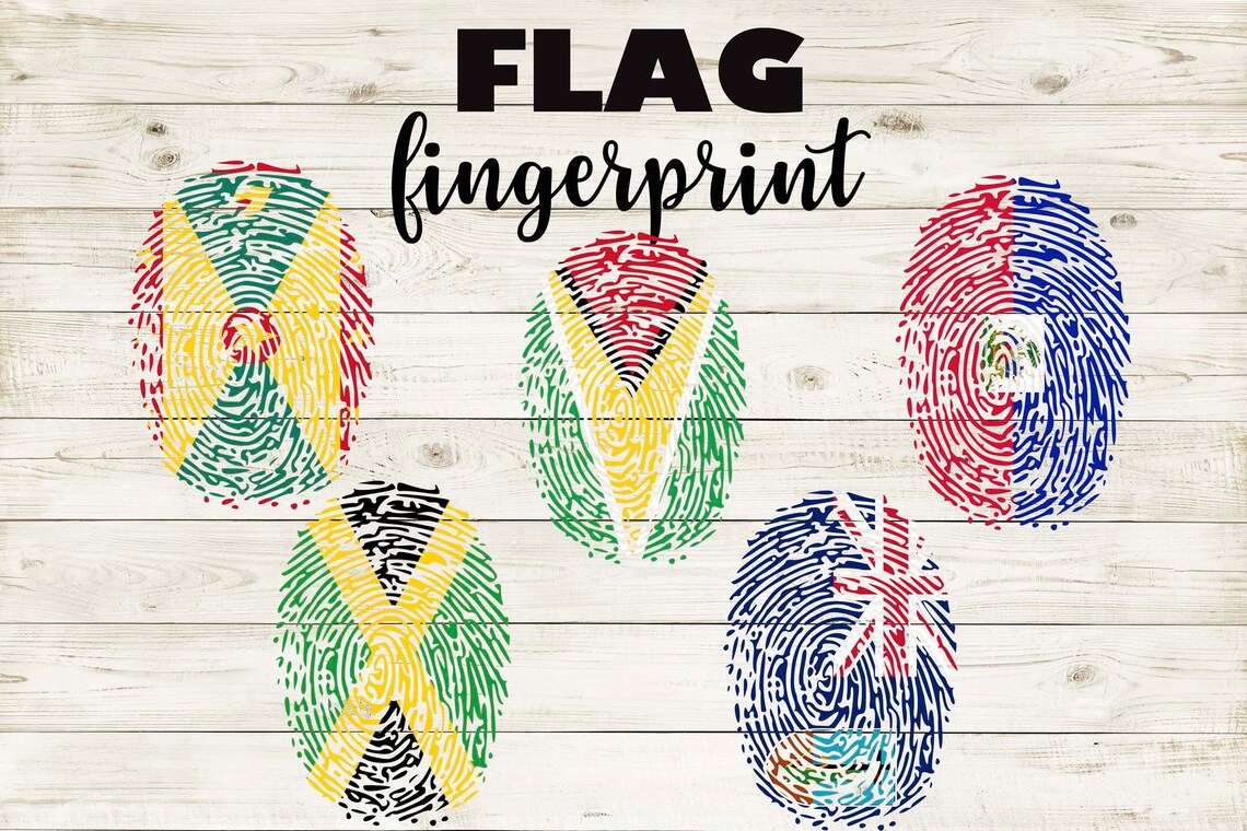 15 Caribbean Country Flag Fingerprint Clipart-caricom - Etsy