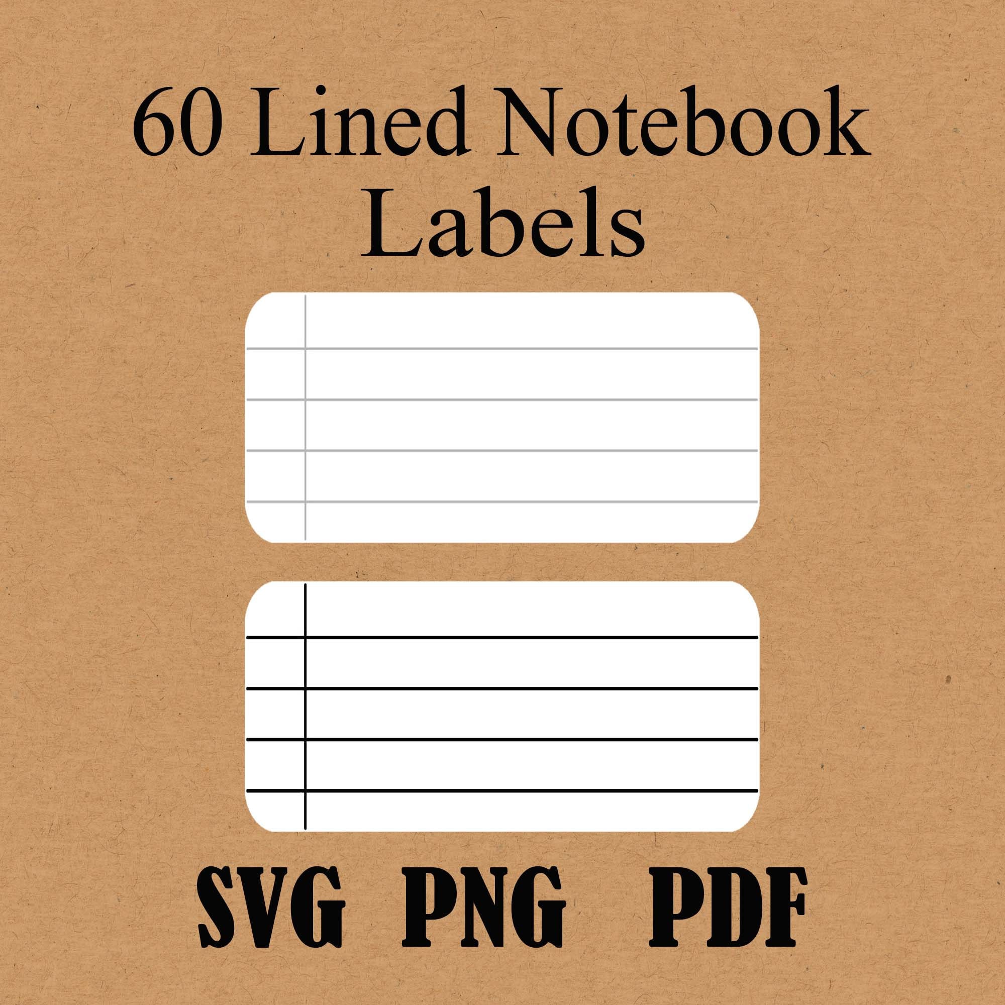 60 Lined Notebook Address Labels Svg-stickers Svg Tags Svg - Etsy