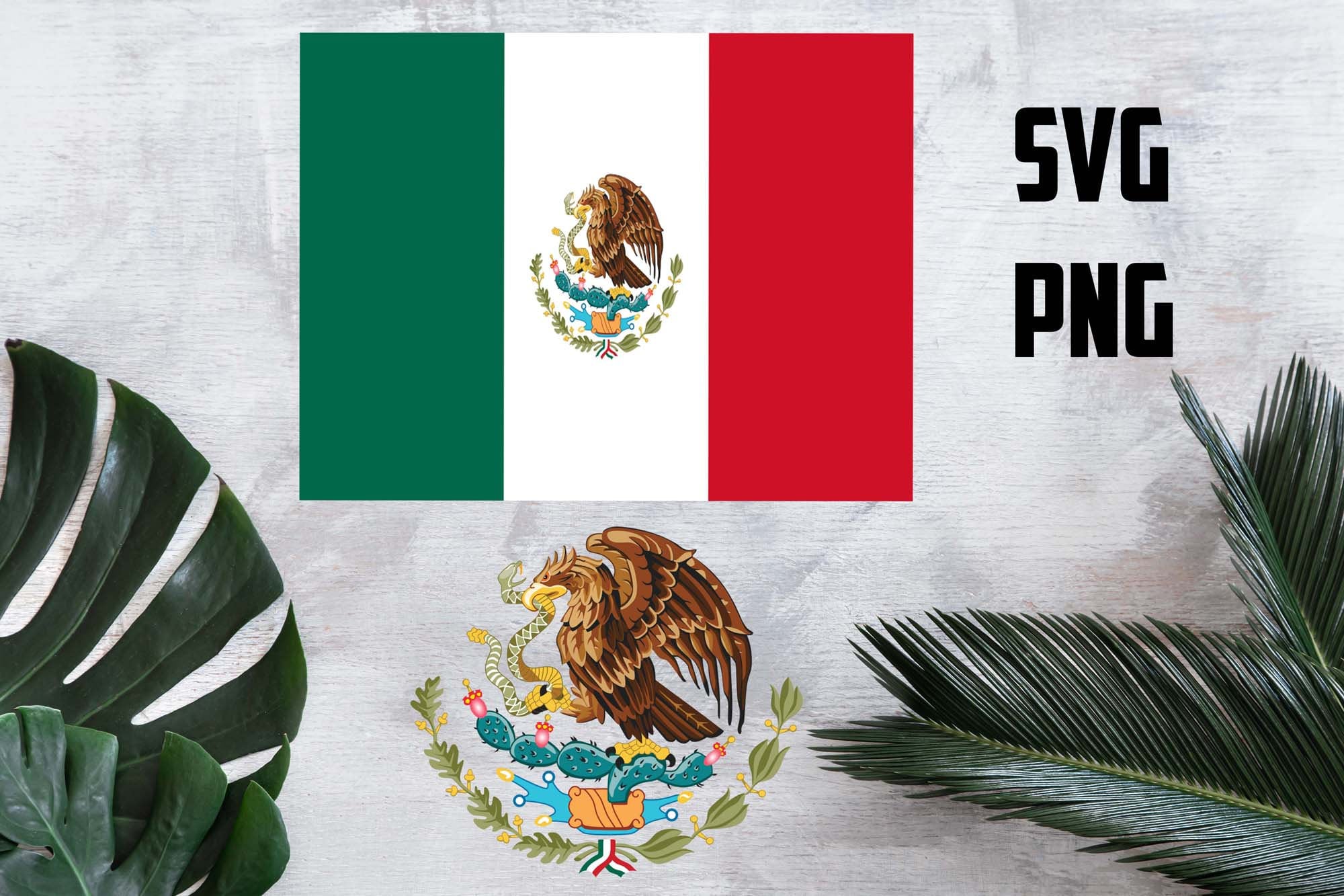 Bandera de México y Escudo de Armas-Emblemas Nacionales - Etsy España
