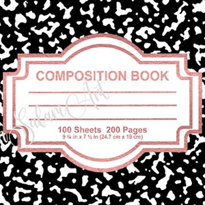 Composition Notebook Labels: Black, Gold, Rose Gold (digital Download ...