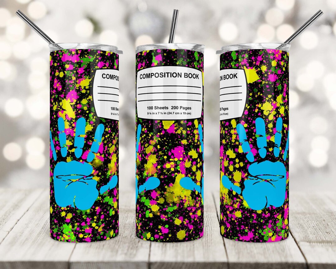 20 Oz Skinny Tumbler Design, Back to School Tumbler, Paint Splash ...