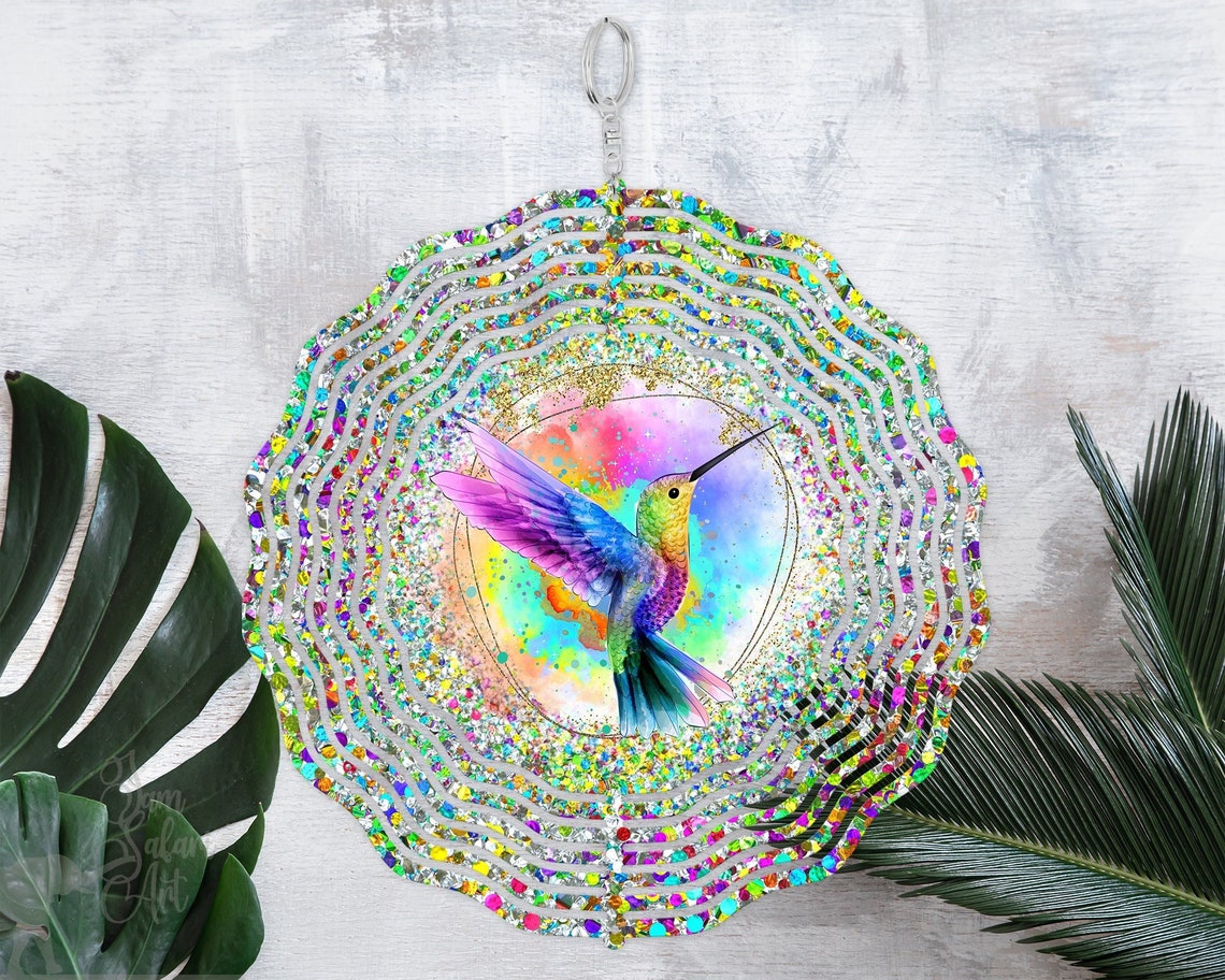 Hummingbird Wind Spinner Sublimation Template Wind Spinners Etsy