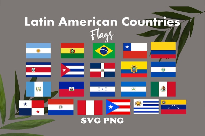 21 Latin American Countries Flags Clipart-south America - Etsy