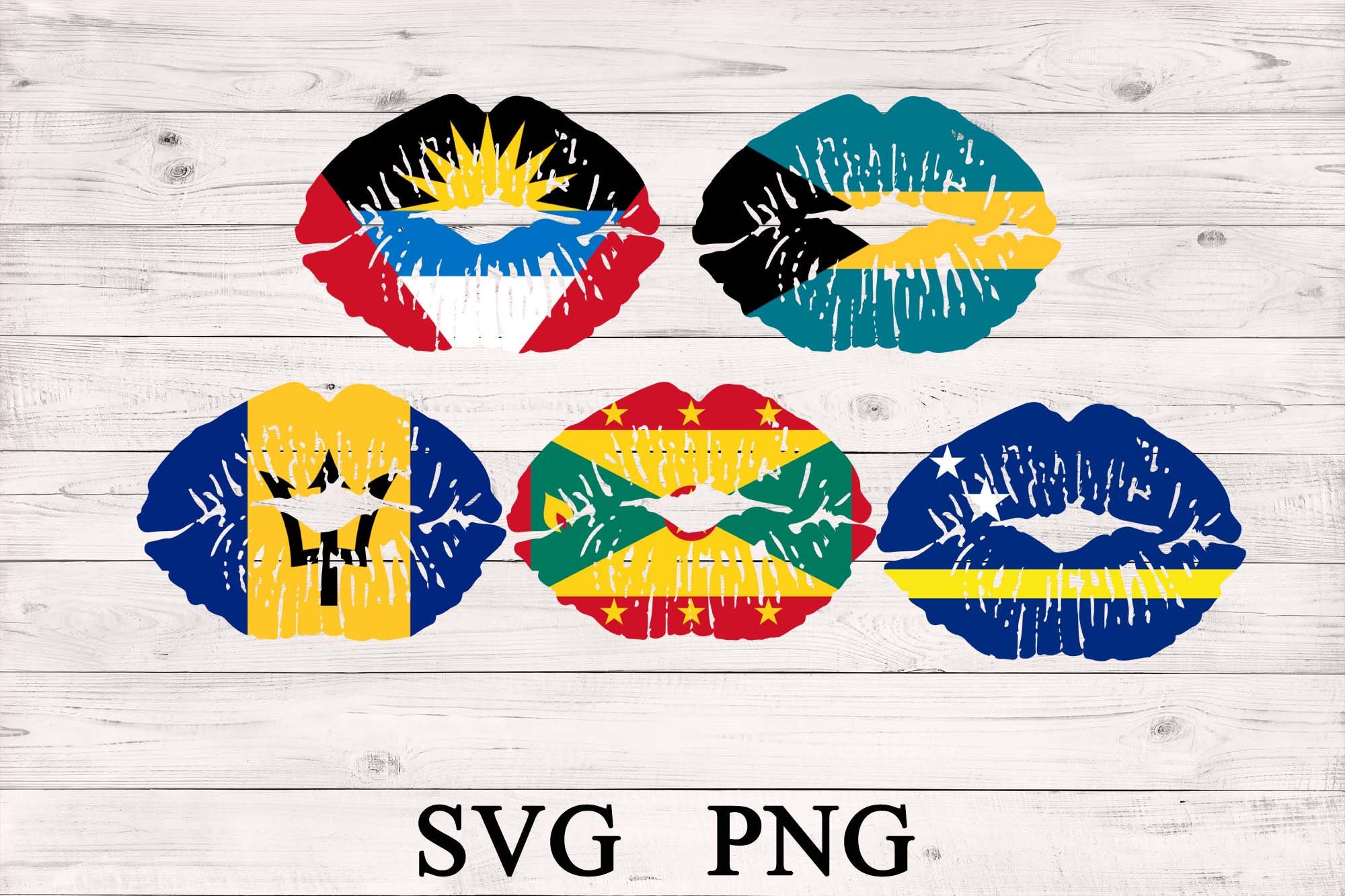 10 Caribbean Countries Flag Lips SVG Clipart-barbados - Etsy
