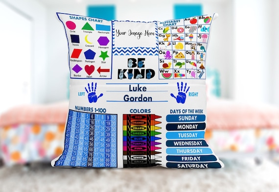 Personalized Learning Pillow Template Baby Boy Pre-k | Etsy