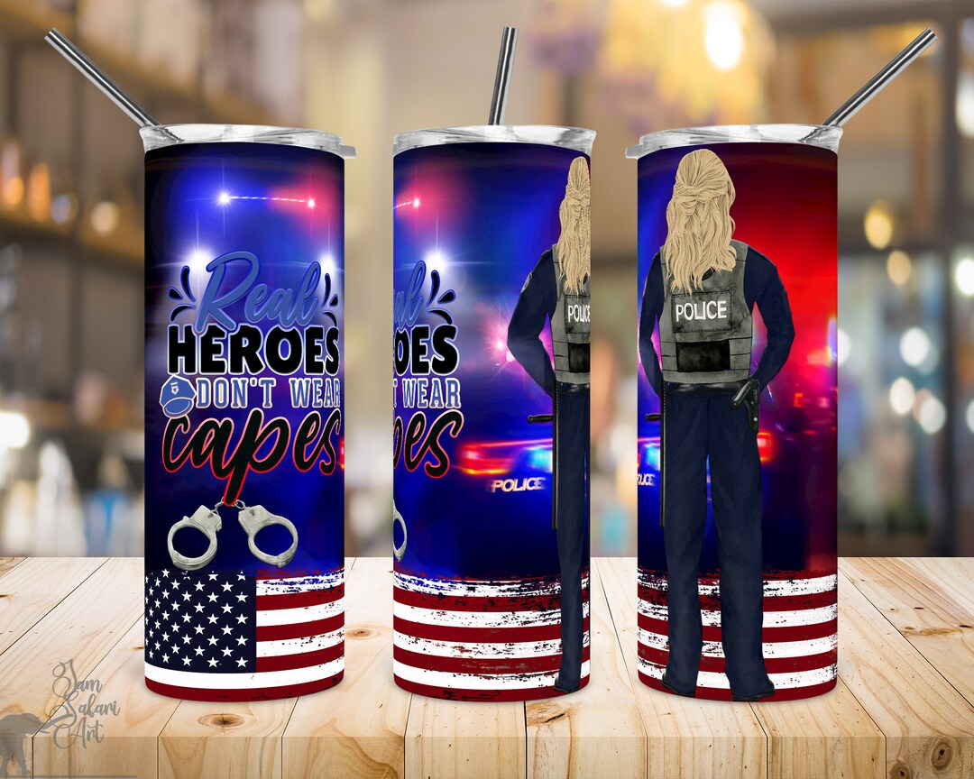 20 Oz Skinny Tumbler Sublimation Design, Police Tumbler, Police Woman ...