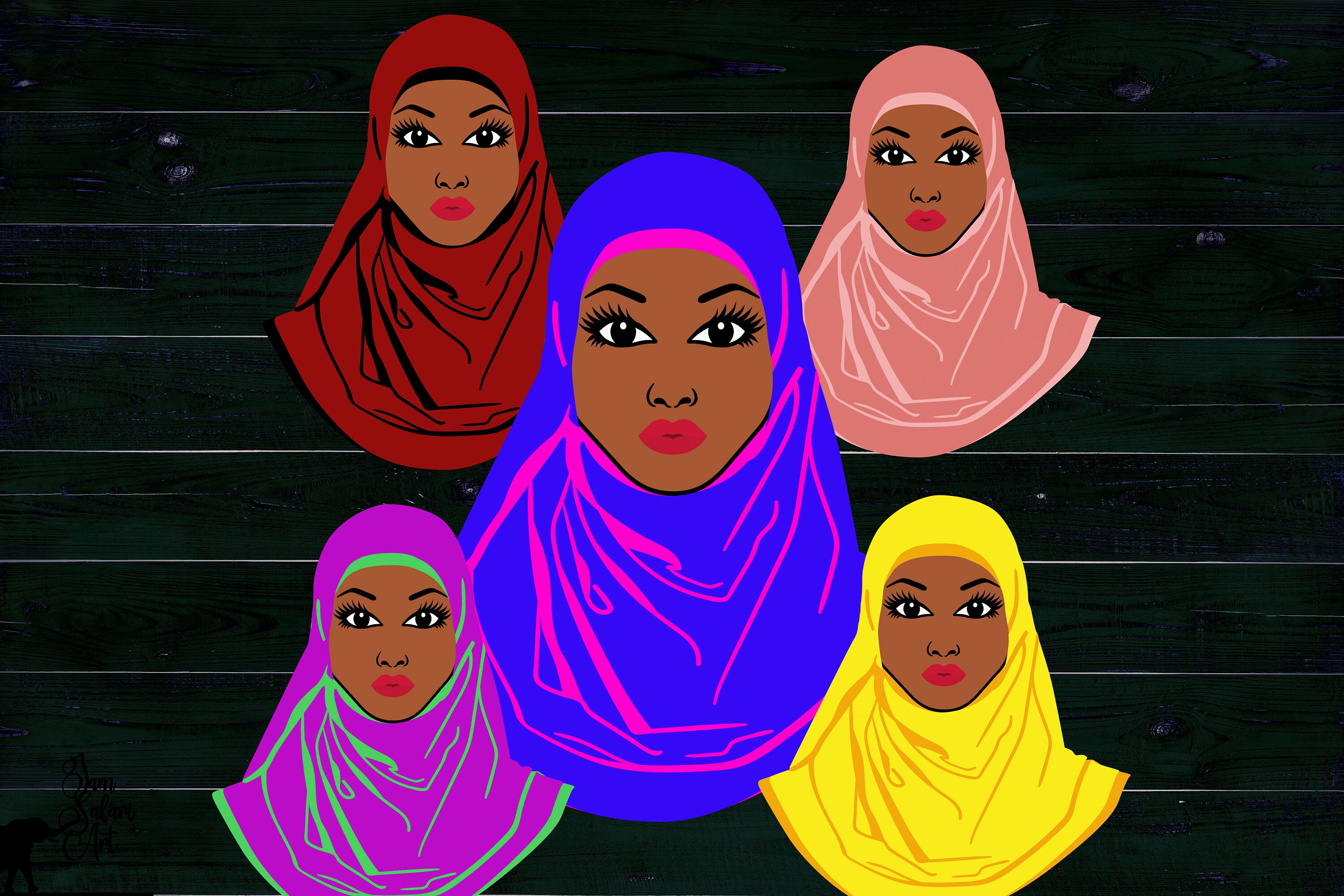 Afro Muslim Woman Svg-hijab Hijab Svg African American Svg - Etsy