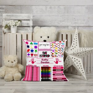 Personalized Learning Pillow Template, Baby Girl, Pre-k, Kindergarten ...