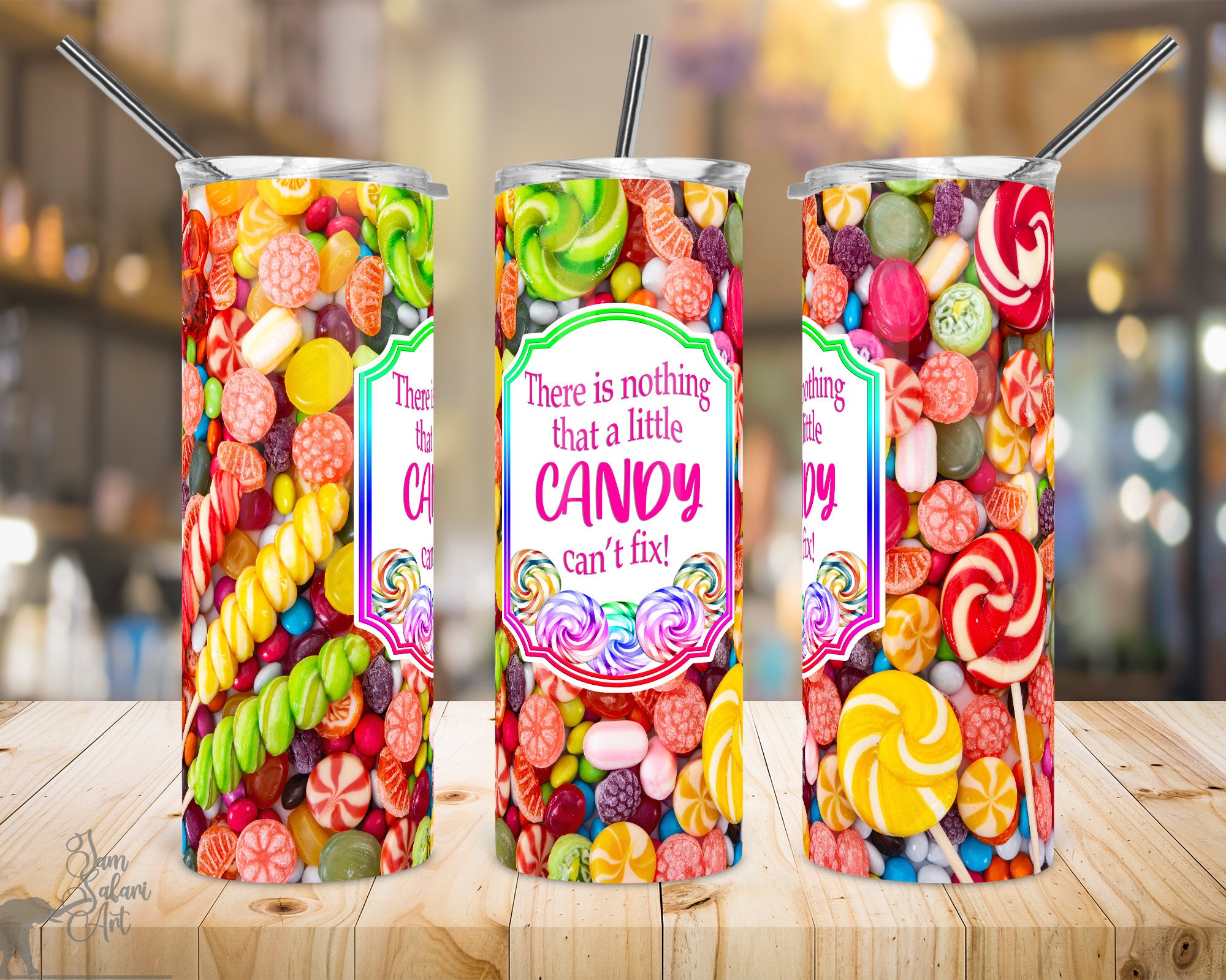 Candy Tumbler 20 Oz Skinny Tumbler Design Candy Label PNG - Etsy
