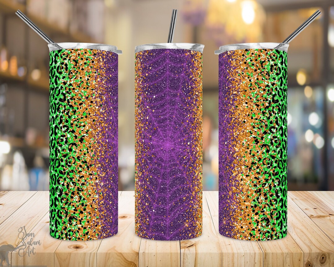 20 Oz Skinny Tumbler Sublimation Design, Halloween Glitter Tumbler ...