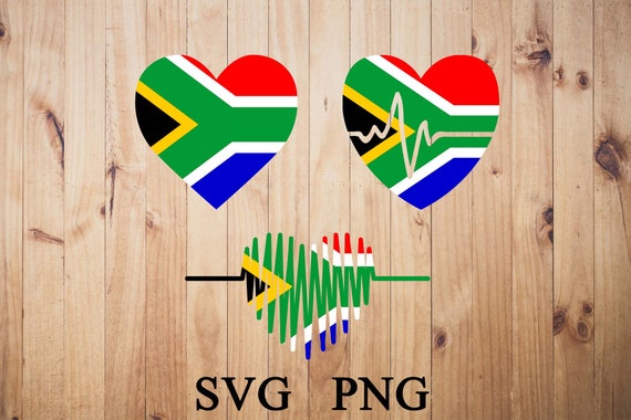 South Africa Heart Flag SVG Clipart-silhouette Cricut Love - Etsy