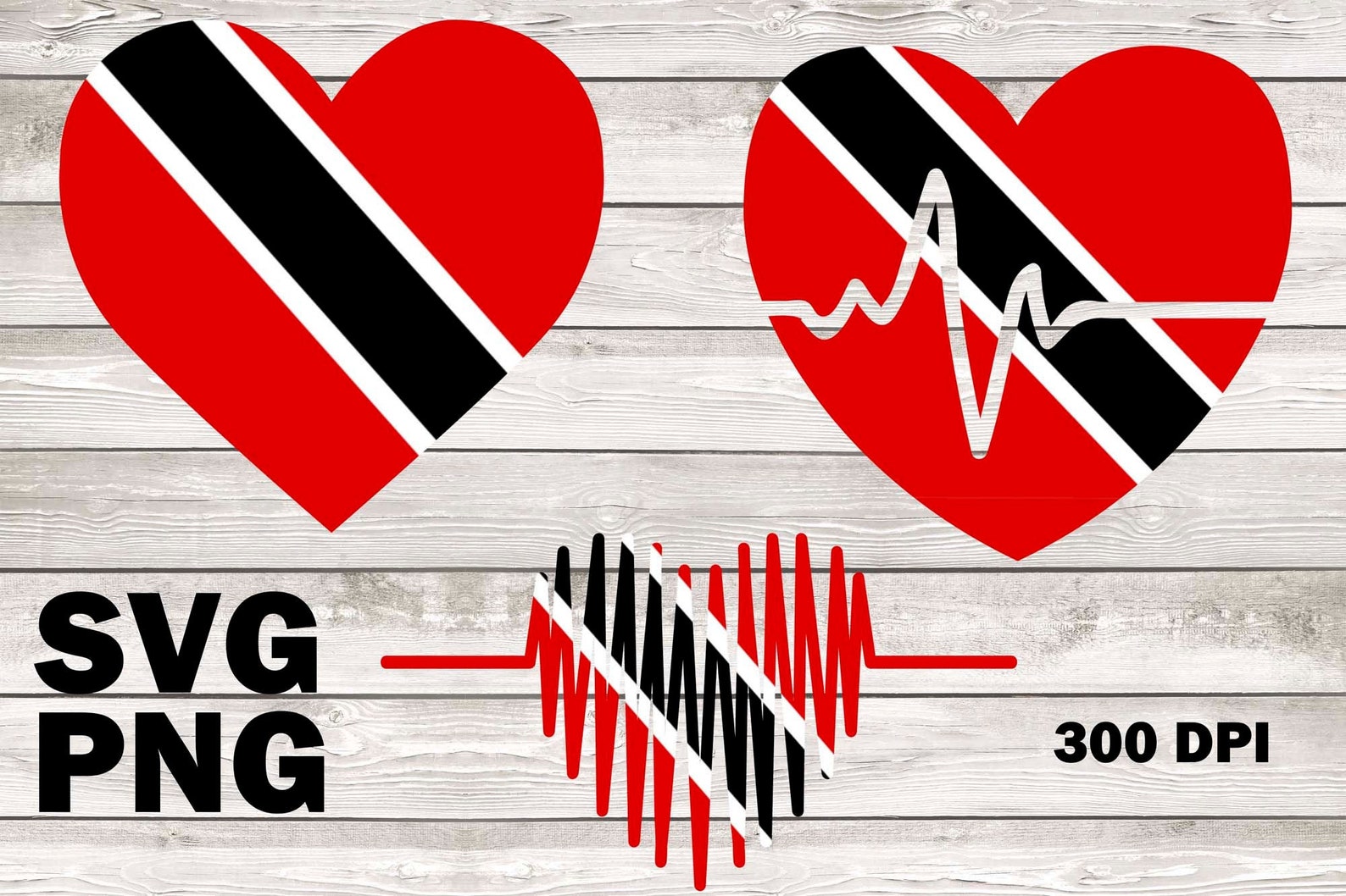 Trinidad and Tobago Heart Flag SVG Clipart-silhouette Cricut - Etsy