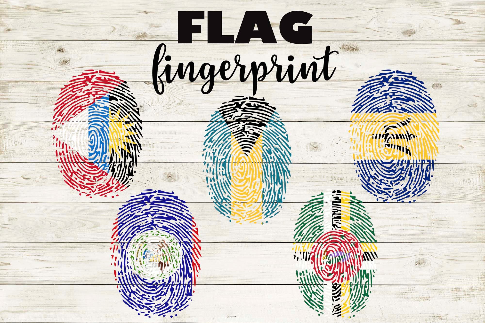 15 Caribbean Country Flag Fingerprint Clipart-caricom - Etsy