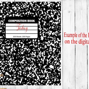 Composition Notebook Digital Papers-free Composition LABEL & SVG ...