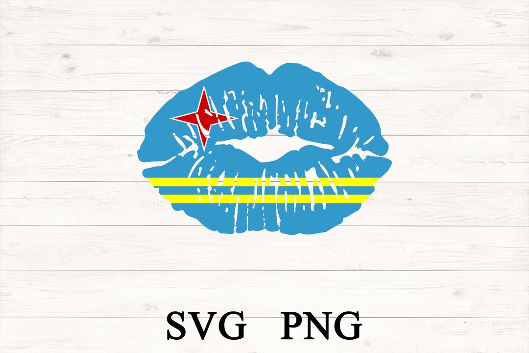 Aruba Lips Flag Kiss SVG Clipart-dutch Caribbean, One Happy Island ...