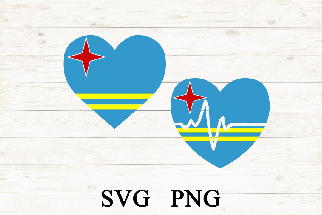 Aruba Heart Flag Love SVG Clipart-dutch Caribbean, One Happy Island ...