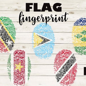 15 Caribbean Country Flag Fingerprint Clipart-caricom, Barbados ...