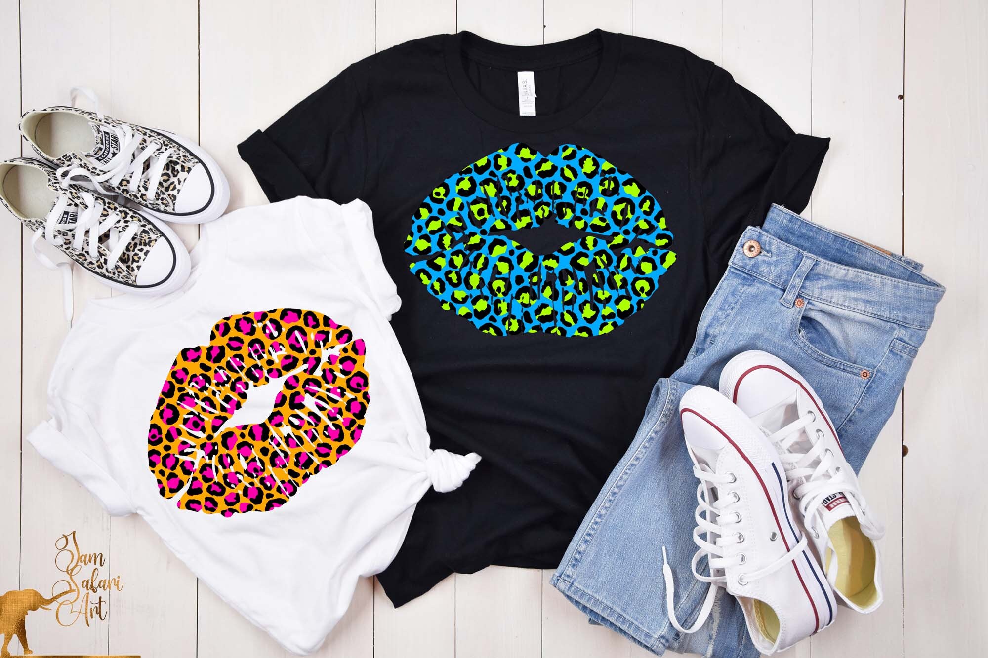 Leopard Print Lips SVG-Lips Sublimation Kiss Love T-Shirt | Etsy